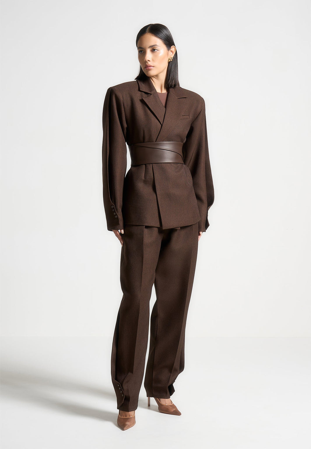 Laurence - Tailored Wrap Waistcoat - Beige | Manière De Voir USA